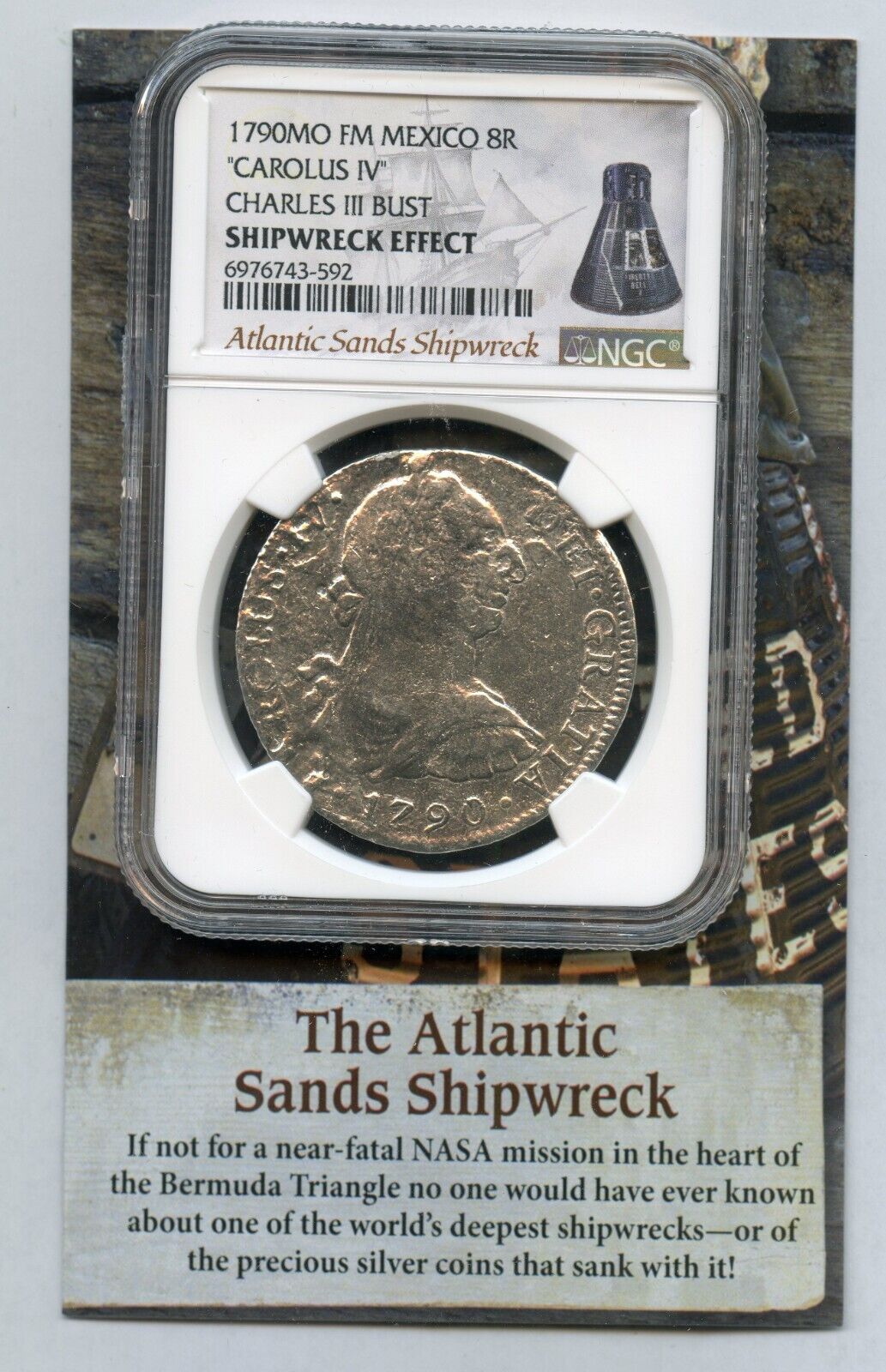 1790 Mexico 8 Reales Silver Coin Atlantic Sands Shipwreck NGC Certifie ...