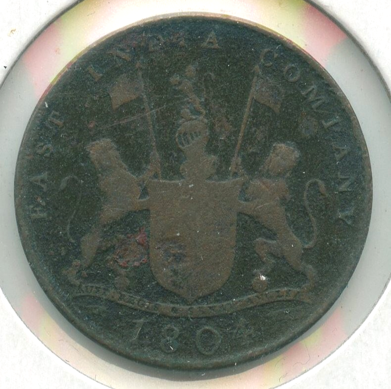 1804 East India Company Coin - 1 Pice Copper Coin - KR348 | Kedzie Koins